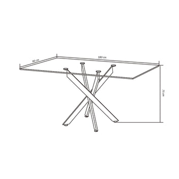Decofurn | Cam 180x90cm Glass Top Dining Table | R2199 Save – Decofurn ...