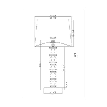 Decofurn | Table Lamp Stacked Black Base White Fabric Shade – Decofurn ...