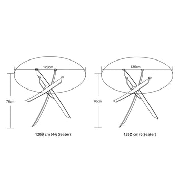 Decofurn | Len Round 10mm Glass Top Dining Table | R1799 – Decofurn ...