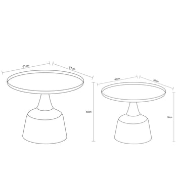 Decofurn | Soha Set of 2 61/46cm Tables-bronze/brass – Decofurn Furniture