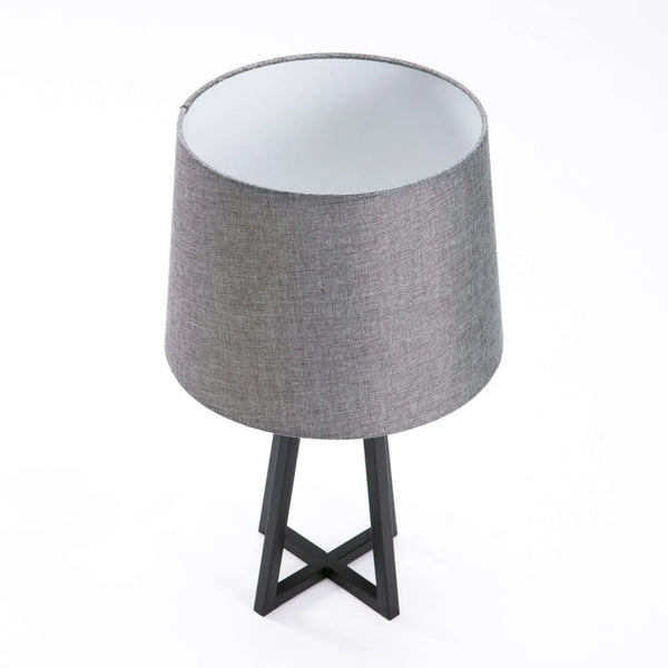 Decofurn | Table Lamp Black Metal Base Grey Fabric Shade | – Decofurn ...
