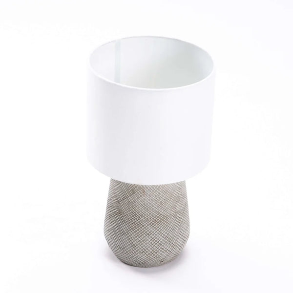 Decofurn | Table Lamp Crossed Base Cream Fabric Shade | – Decofurn ...