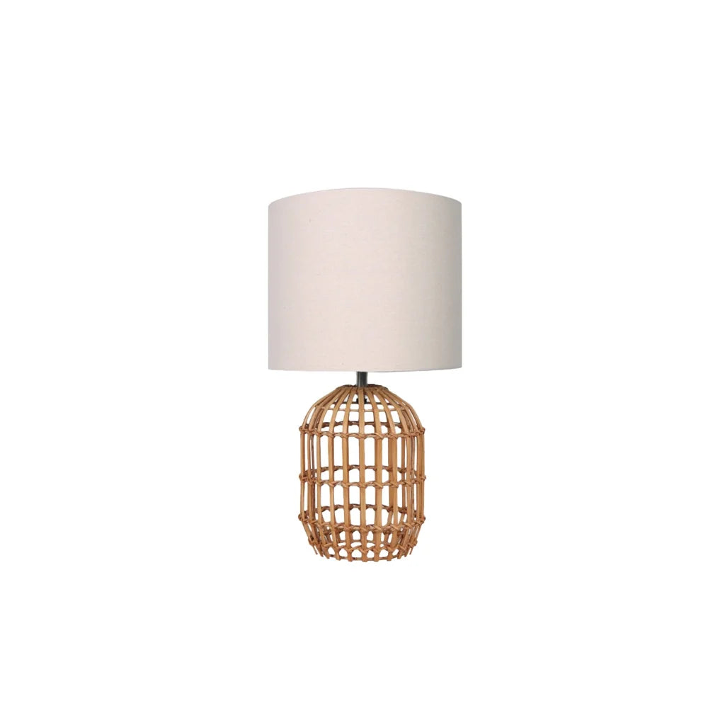 Decofurn | Table Lamp Rattan Cage Cream Fabric Shade | R499 – Decofurn ...