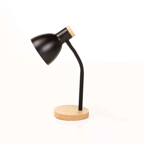Decofurn | Table Lamp Wood Base Oak Black Arm & Dome | R299 – Decofurn ...