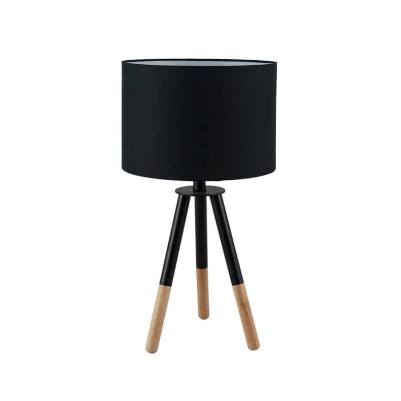 Decofurn | Table Lamp Wooden Tripod Black Fabric Shade – Decofurn Furniture