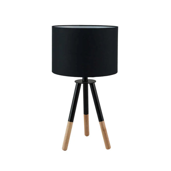 Decofurn | Table Lamp Wooden Tripod Black Fabric Shade | – Decofurn ...