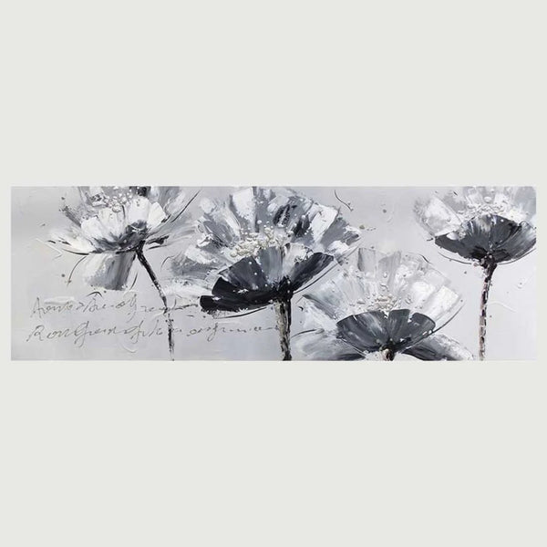Decofurn | Oil Painting Art o - Four Monochrome Flowers – Decofurn ...