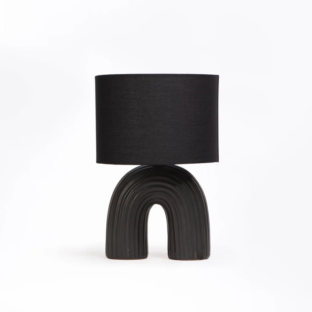 Decofurn | Table Lamp Black Arch Base Black Fabric Shade | – Decofurn ...