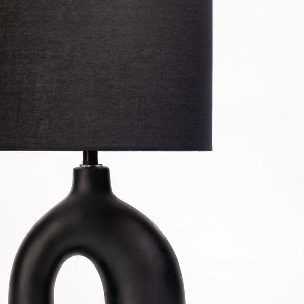 Decofurn | Table Lamp Black Oval Base Black Fabric Shade | – Decofurn ...