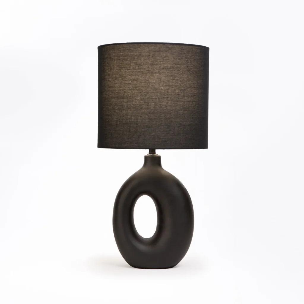 Decofurn | Table Lamp Black Oval Base Black Fabric Shade | – Decofurn ...