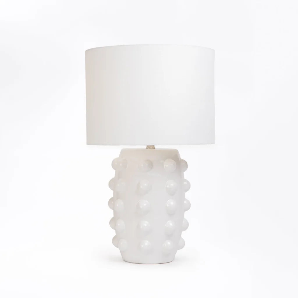 Decofurn | Table Lamp White Dotted Base White Fabric Shade – Decofurn ...